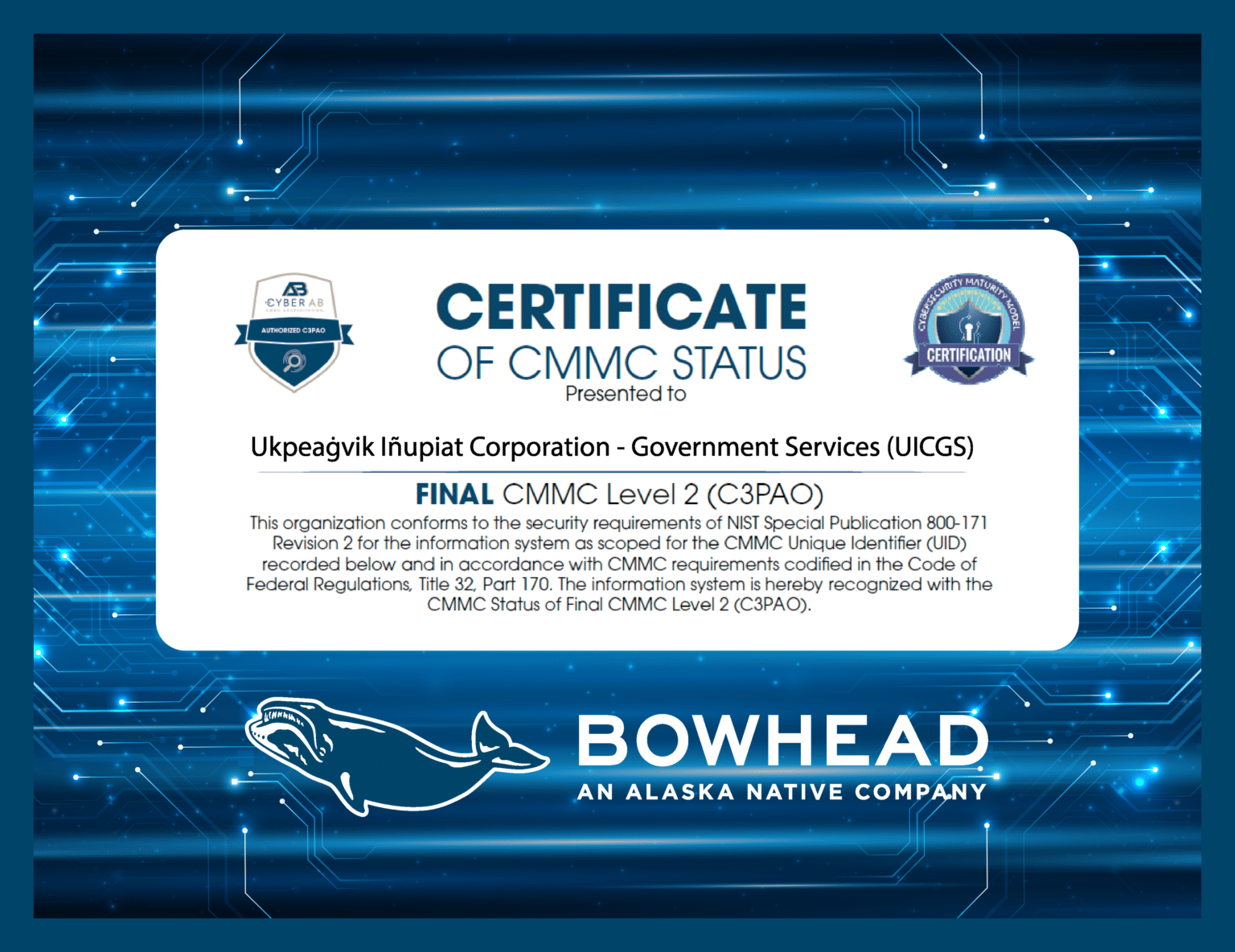 Bowhead Achieves CMMC Level 2 C3PAO Certification - Bowhead